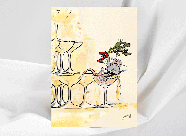 Pickled Mouse Christmas Cards - Set of 6