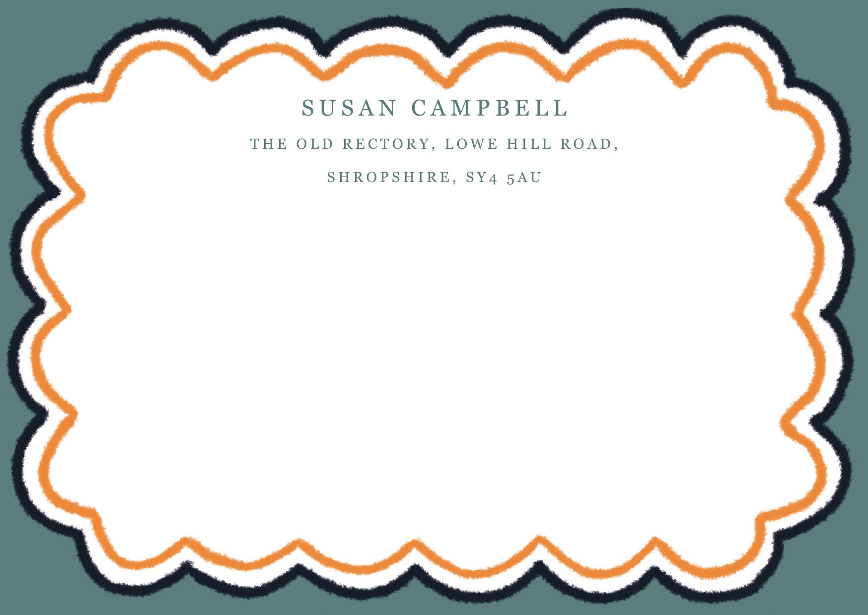 Green Scallop Edge Notecards