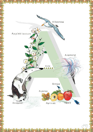 'A is For' Alphabet Nursery Art Print