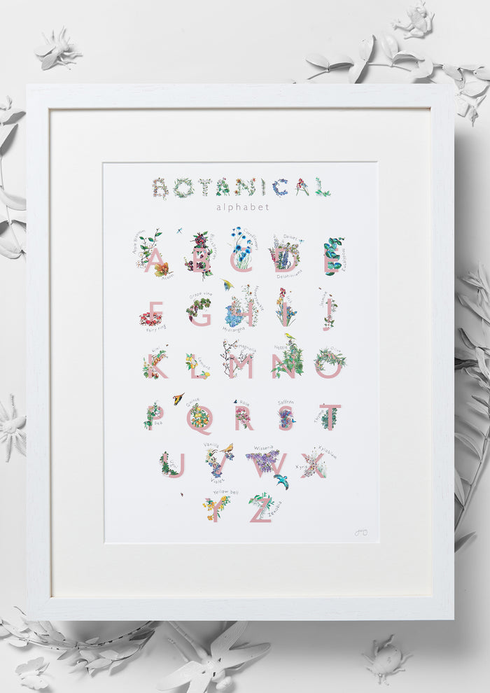Botanical Alphabet Nursery Art Print
