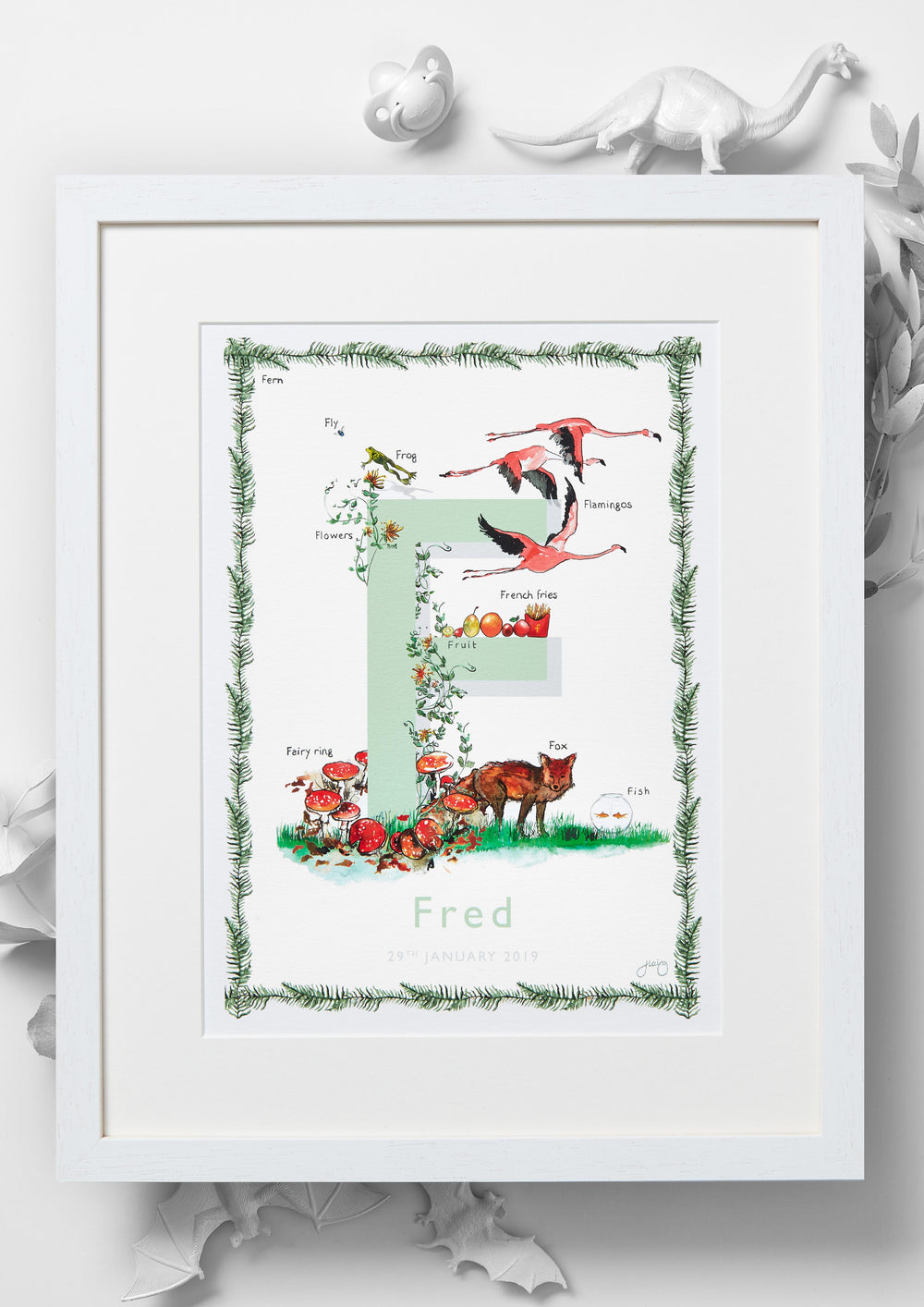 'F is For' Alphabet Nursery Art Print