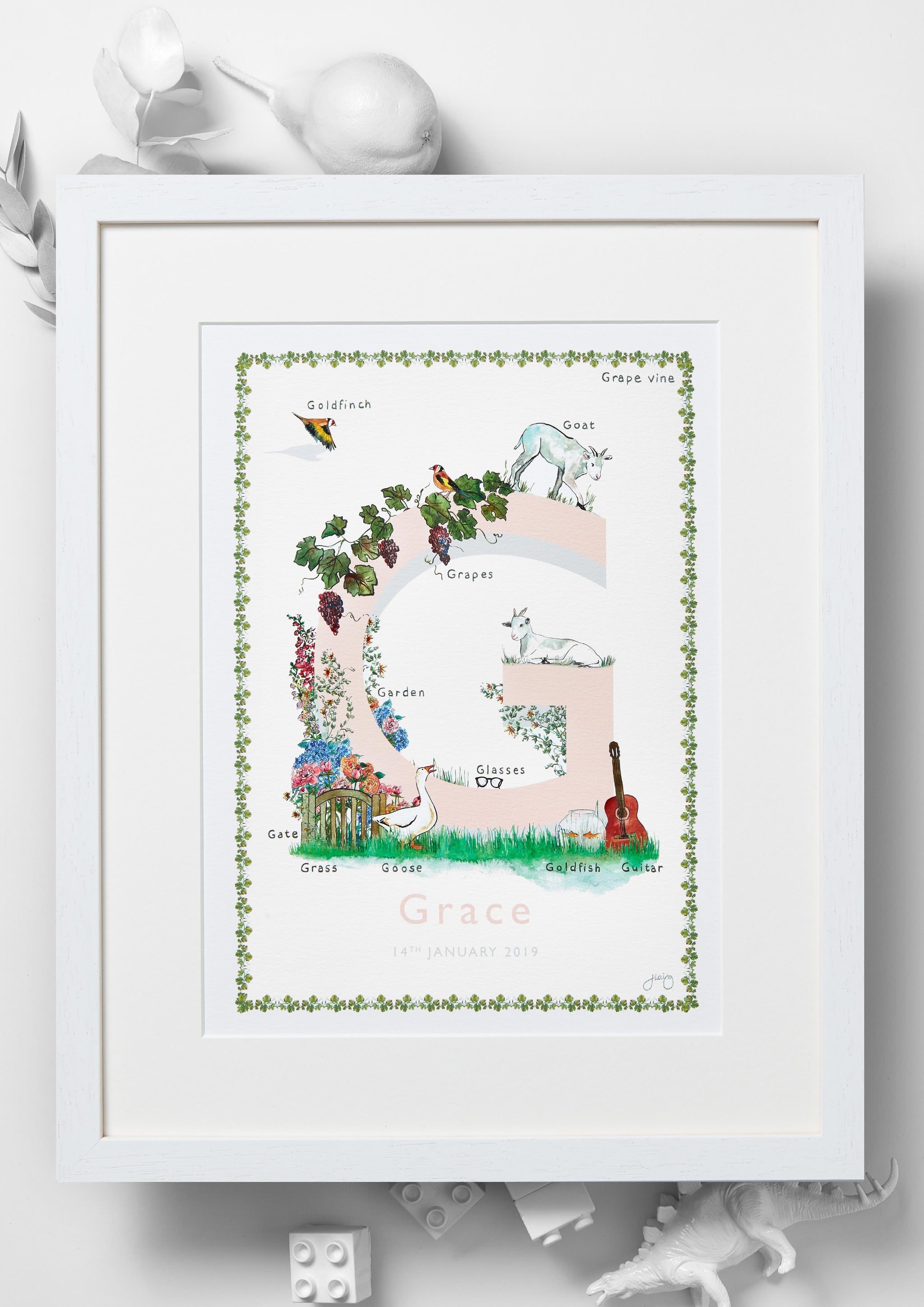 'G is For' Alphabet Nursery Art Print