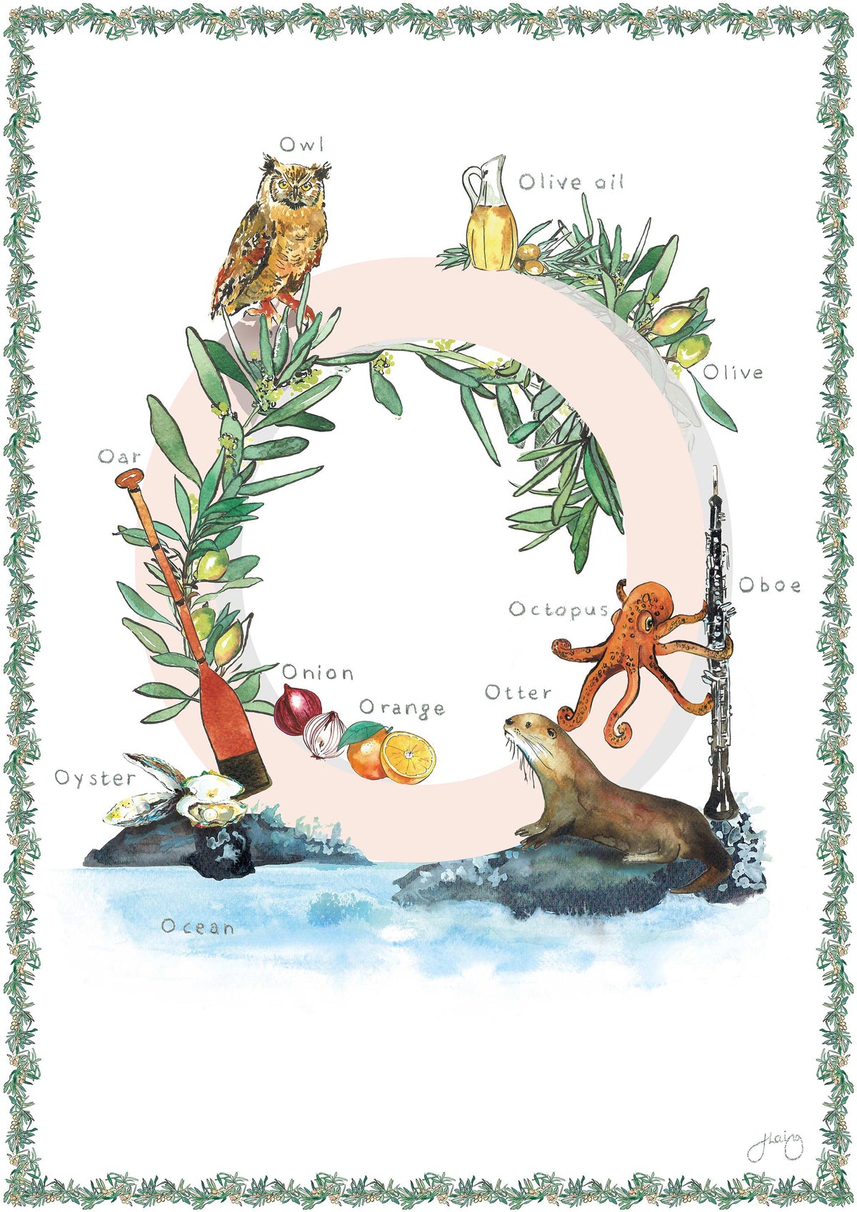 'O is For' Alphabet Nursery Art Print