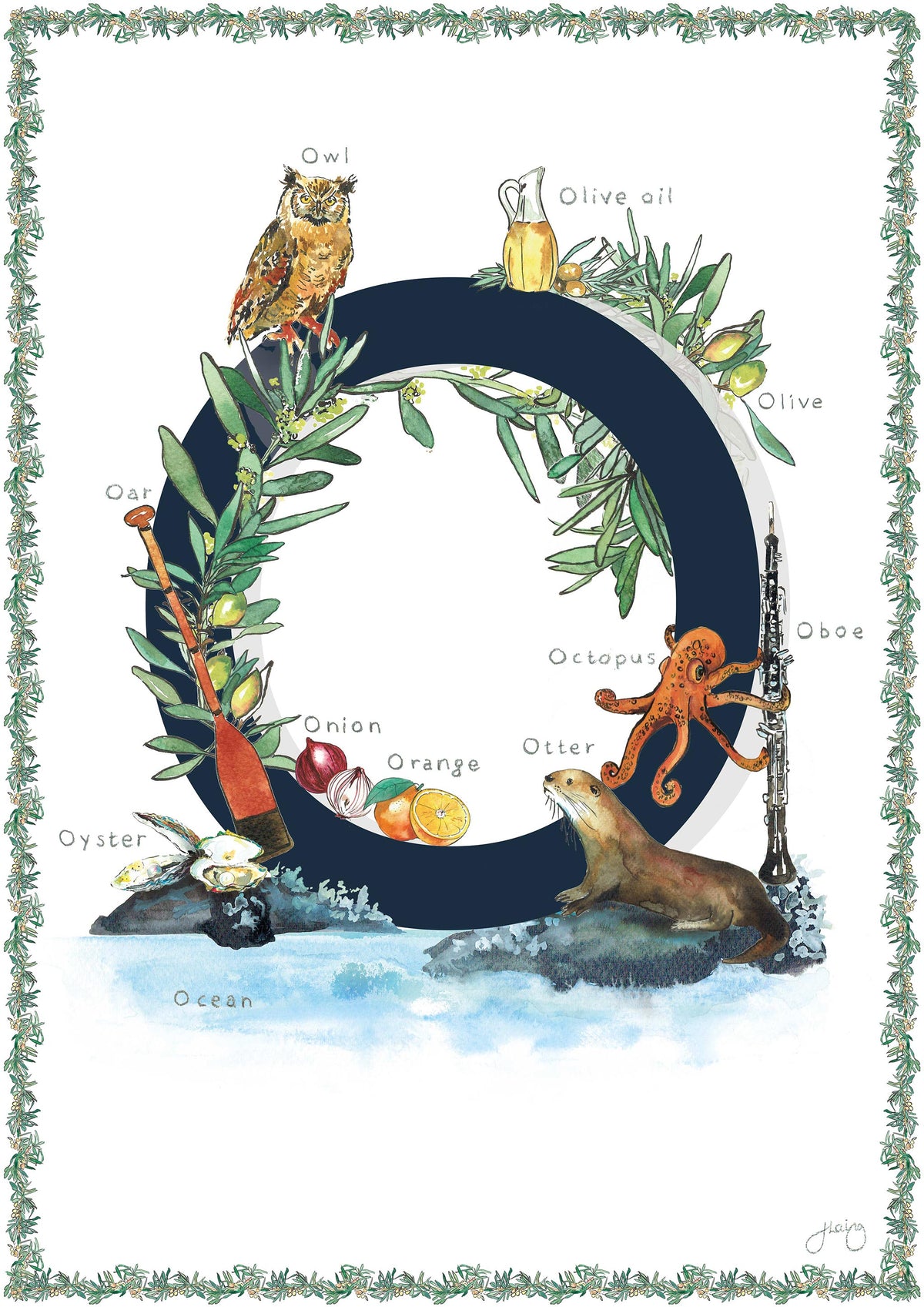 'O is For' Alphabet Nursery Art Print