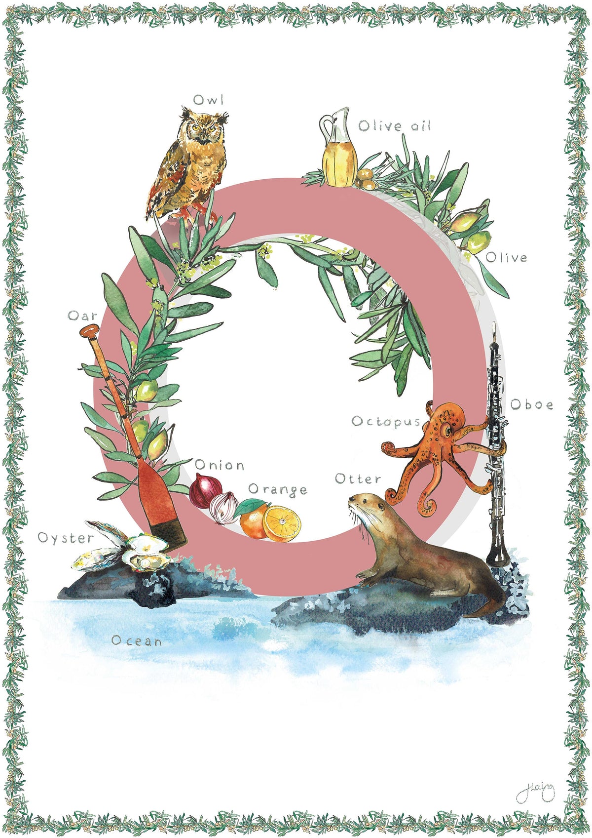 'O is For' Alphabet Nursery Art Print