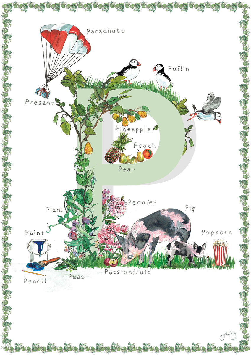 'P is For' Alphabet Nursery Art Print – Jo Laing