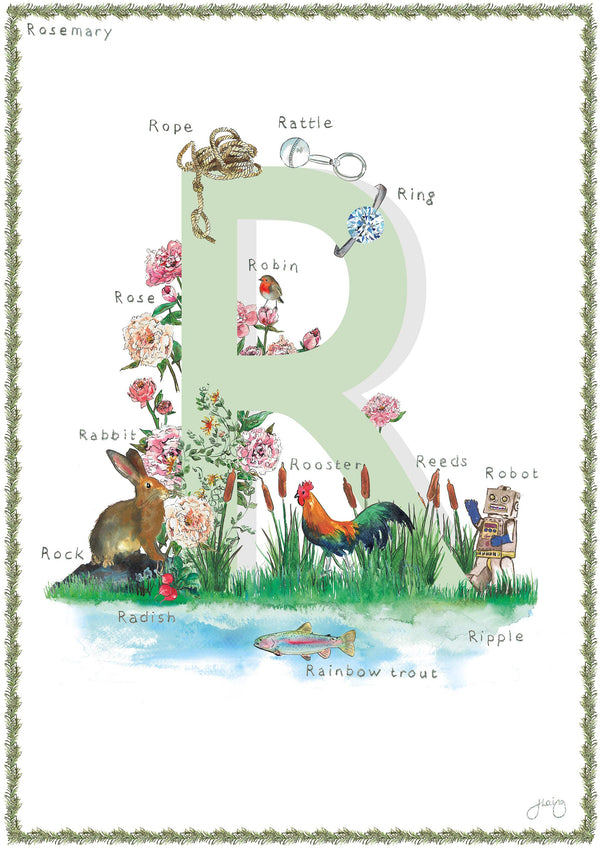 'R is For' Alphabet Nursery Art Print