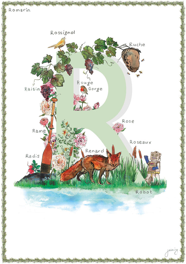 'R is For' Nursery Art Print - French Collection