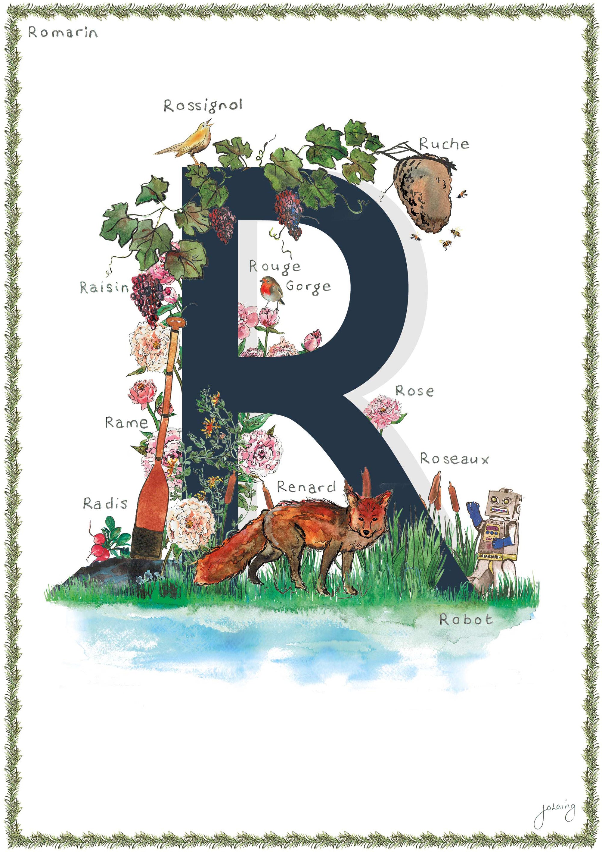 'R is For' Nursery Art Print - French Collection